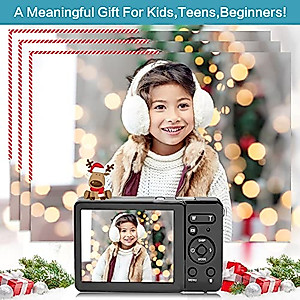 Digital Camera for Photography, FHD 1080P 20MP Point and Shoot Camera with 2.8" TFT LCD, Compact Rechargeable Vlogging Cameras for Kids,Beginner,Students,Teens,Elders (Red)