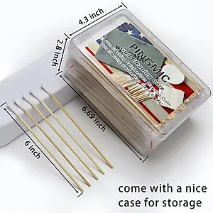 500/1000Ct 6'' Lint Free Long Cotton Swabs - Pure Cotton Tips Gun Cleaning Swabs with Durable Stem, Also fit Makeup, Pet Care, Electronic, Household- Case Package