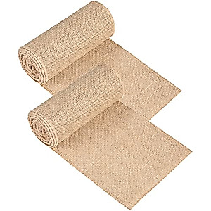 Natural Burlap Tree Wrap Burlap Rolls for Gardening Tree Trunk Wrap Fabric Tree Protector Burlap Wrap Plants Bandage for Keeping Warm and Moisturizing (2 Rolls,7.9 Inches Width)