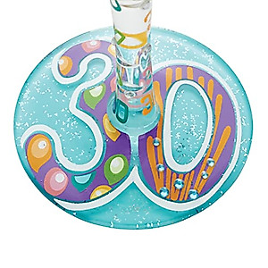 Enesco Designs by Lolita Happy 30th Birthday Hand-Painted Artisan Wine Glass, 1 Count (Pack of 1), Multicolor