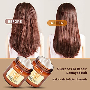 GES Hair Conditioner, Hair Conditioner, 1.2L, Deep Hair Conditioner, Professional Salon Treatment, Repairs Damage Hair Root, Hydrating Hair Mask, 2x120ML