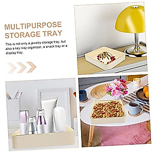 BESTOYARD 3pcs Leather Storage Tray Jewelry Dish Tray Luxury Decor Ring Display Holder Perfume Organizer Ring Dish Faux Leather Tray Jewelry Display Plate Storage Plate Jewelry Display Tray