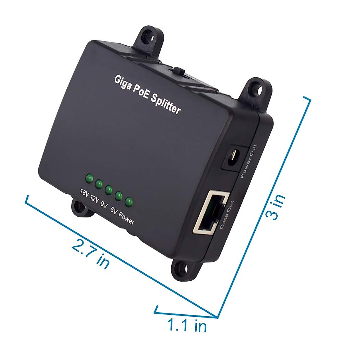 CENTROPOWER Gigabit PoE Splitter,Network-Repeaters,Wall Mountable Adjustable Voltage Output,PoE Powered IEEE 802.3af/802.3at Compliant,POE+ Injector