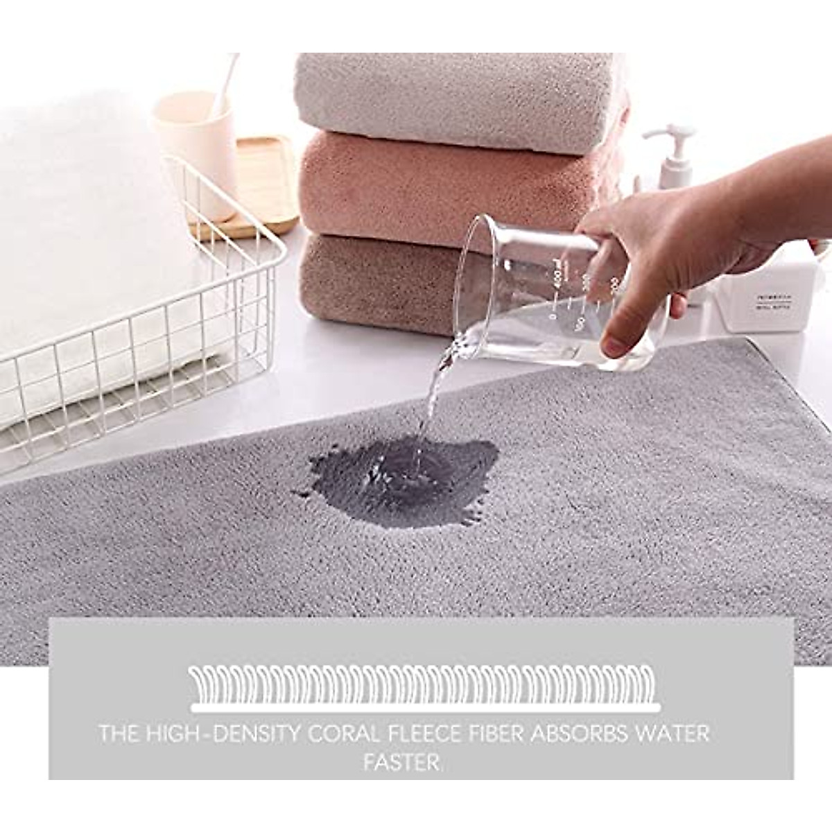 TENSTARS 12 Pack Premium Washcloths Set - Quick Drying- Soft Microfiber Coral Velvet Highly Absorbent Wash Clothes - Multipurpose Use as Bath, Spa, Facial, Fingertip Towel (Grey)