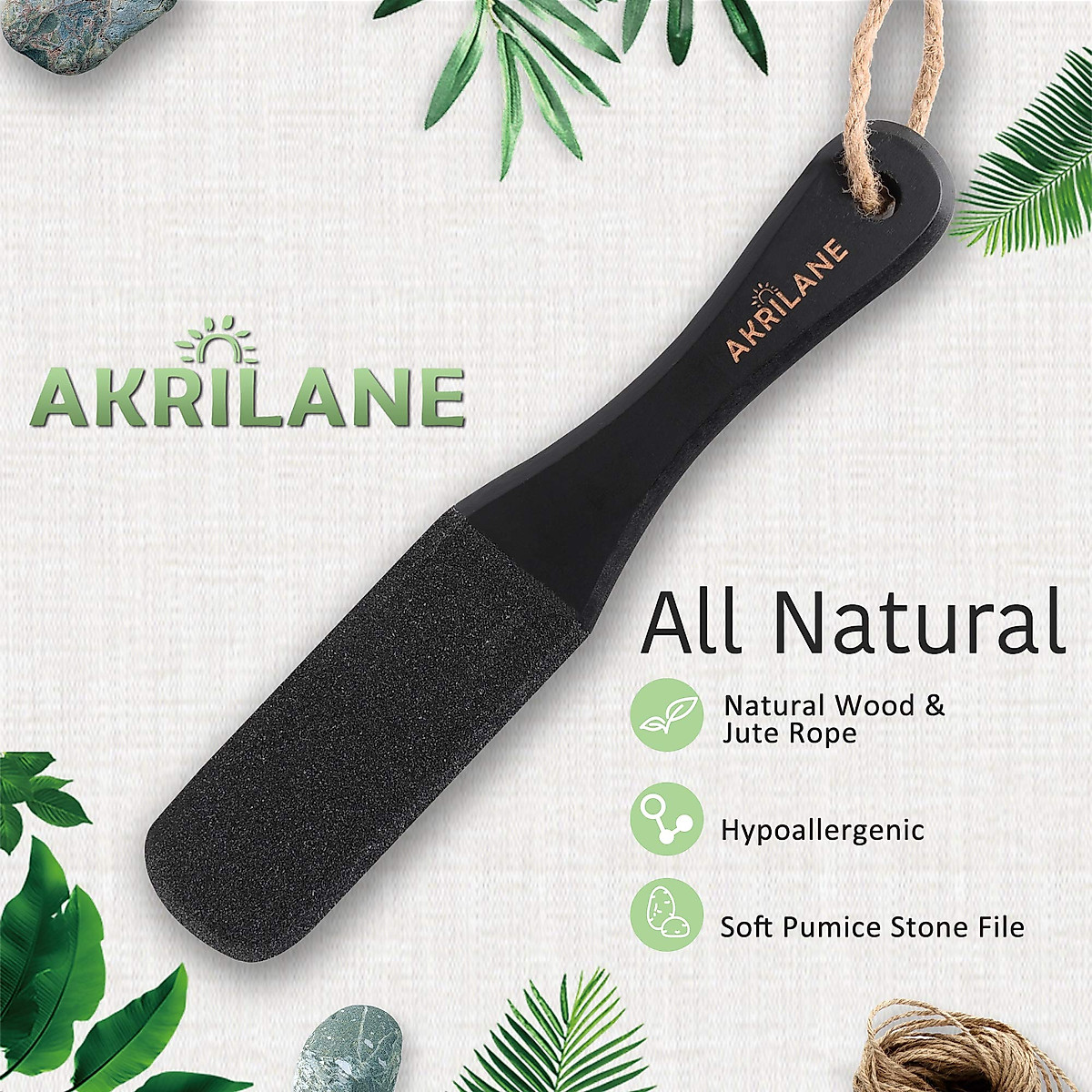 Foot File Scrubber Pumice Stone for Feet | Wooden Foot Callus Remover for Dead Skin | Spa Quality Exfoliator Pedicure Foot Scraper for Dead Skin