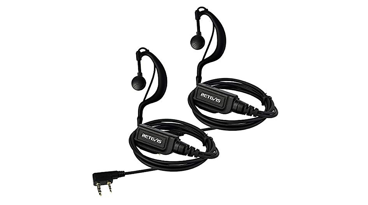 Retevis RT1 Earhook Walkie Talkie Earpiece 2-Pack | 2-Pin C-Type