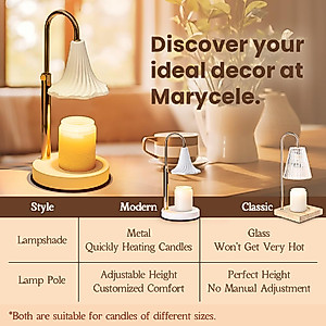 Marycele Candle Warmer Lamp, Electric Candle Lamp Warmer, Mothers Day Gifts for Mom, House Warming Gifts New Home Bedroom Decor Dimmable Wax Melt Warmer for Scented Wax with 2 Bulbs, Jar Candles