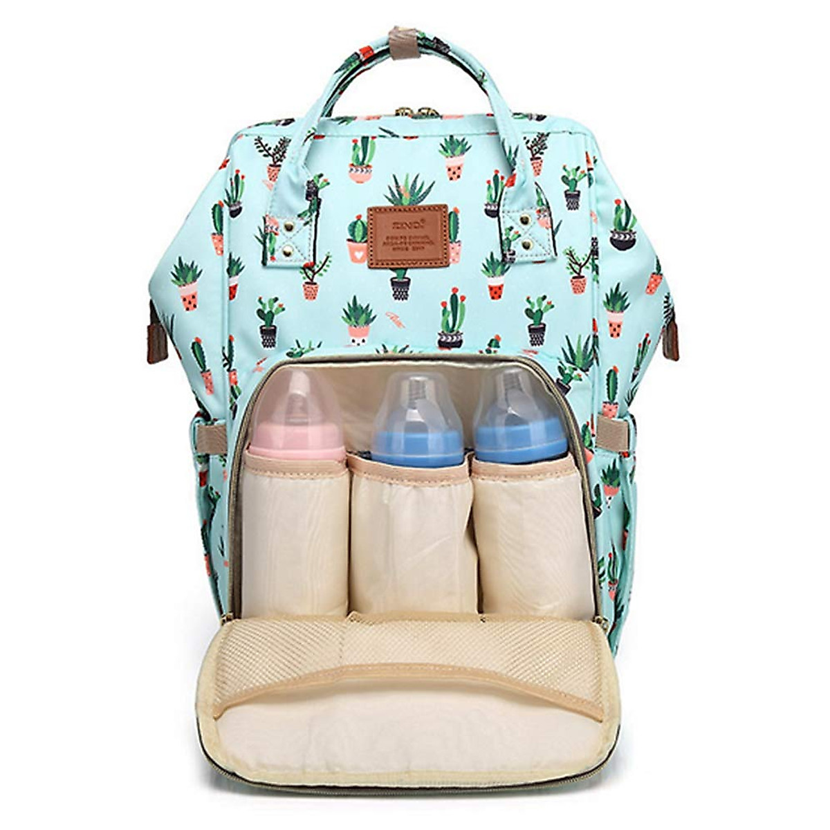 Large Capacity Baby Diaper Bag Backpack Waterproof Travel Nappy Diaper Bags Cute for Girls Boys (Potted Plants)