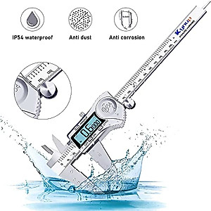 Kynup 6 Inch / 8I NCH Digital Caliper, Calipers Measuring Tool with IP54 Waterproof Protection, Stainless Steel Design (150/200mm)