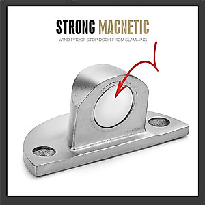 NAIERDI 2 Pack 304 Stainless Steel Door Stoppers, Magnetic Door Stop, 3M Double-Sided Adhesive Tape, No Drilling, Door Stop Wall Protector, Office Door Catch, Stop Door