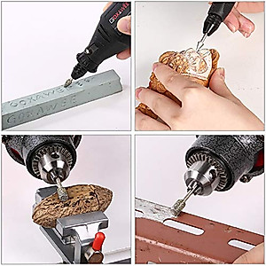 60 Grit 20Pcs 𝗗𝗶𝗮𝗺𝗼𝗻𝗱 𝗕𝘂𝗿𝗿 𝗦𝗲𝘁 - GOXAWEE Rotary Grinding Burrs Engraving Bits Set with 1/8-inch Shank, Diamond-Coated Stone Carving Accessories Bit Universal Fitment for Rotary Tools