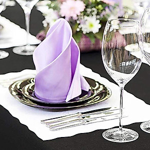 Tableclothsfactory 20x20 White Wholesale Polyester Linen Napkins for Wedding Birthday Party Tableware - 5 PCS