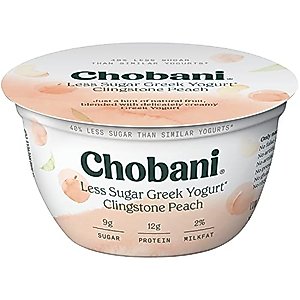 Chobani® Less Sugar Low-Fat Greek Yogurt Clingstone Peach 5.3oz