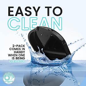 FRESH KNIGHT Retainer Case (2 Pack). Retainer Case with Vent Holes. Perfect for Denture, Mouth Guard, Aligner. (Black)