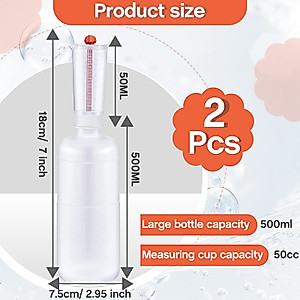 2 Pcs Adjustable Volume Dispensing Bottle 500ml Dosing Container Plastic Dosing Bottle with Measure for Home Classroom Lab