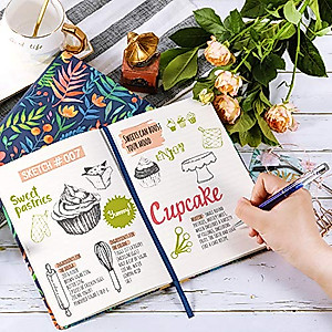 Lemome Home Journal/Ruled Notebook - Hardcover Ruled Journal with Premium Thick Paper, 5.8" x 8.4", Back Pocket + Bookmark + Round Corner Paper + Banded - Navy Floral