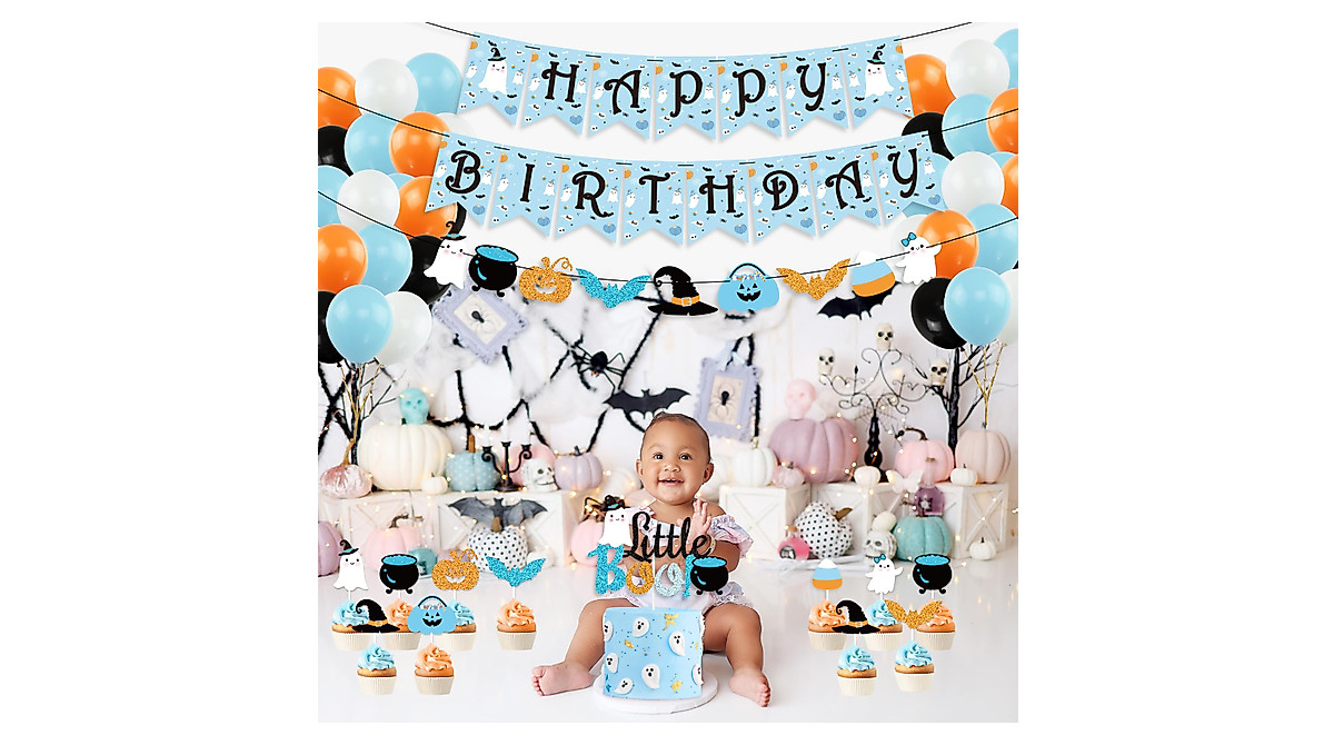 Blue Halloween Baby Shower Decorations | Spooky Party Supplies