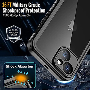 AMILIFECASES Clear iPhone 14 Plus Case,with Screen Protector,Waterproof iPhone 14 Plus Protective Case for Men Women,Apple iPhone 14 Plus Phone Case Heavy Duty Shock Proof