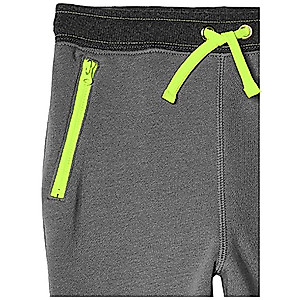 Amazon Essentials Boys' Zip-Pocket Fleece Jogger Pant (Previously Spotted Zebra), Grey, Large