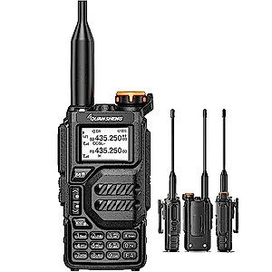 QuanshengUVK5 AM/FM/DTMF walkie Talkie 200 Channel Three Frequency Receiving walkie Talkie NOAA Weather Forecast, with Flash VOX Replication Frequency LCD Display for Hiking Camping Trip (1 Piece)