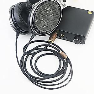 NewFantasia 10ft 4-pin XLR Balanced Cable 6N OCC Copper Silver Plated Cord Walnut Wood Shell Compatible with Sennheiser HD650, HD600, HD580, HD660S, HD58X, HD6XX Headphones