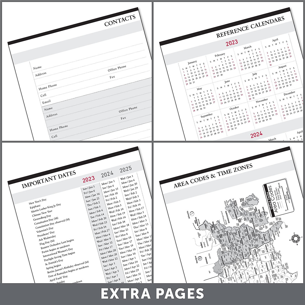 2023-2024 Office Depot® Brand 14-Month Weekly/Monthly Academic Planner, Vertical Format, 7-1/2" x 9", 30% Recycled, Black, July 2023 to August 2024