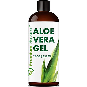 Pure Aloe Vera Gel For Face & Dry Skin, Sunburn Relief, Aloe Vera Gel for Skin Moisturizer Aloe Vera Gel from Aloe Vera Plant Organic Aloe Vera Gel for Hair Aloe Vera Oil Aloe Gel 12 oz