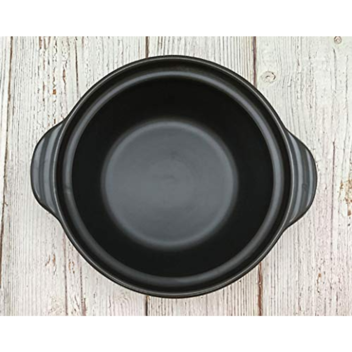 Premium Ceramic Black Casserole Clay Pot with Lid,For Cooking Hot Pot Dolsot Bibimbap and Soup