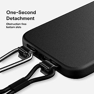 MOFT Phone Lanyard, Universal Adjustable Detachable Crossbody Long Lanyard with Phone Patch, Compatible with Most Smartphones, Bare Phone, Length up to 150cm, Jet Black