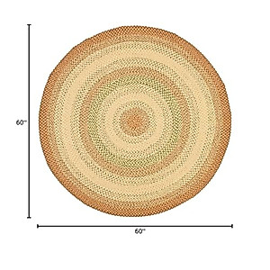 SAFAVIEH Braided Collection 5' Round Rust / Multi BRD303A Handmade Country Cottage Reversible Area Rug