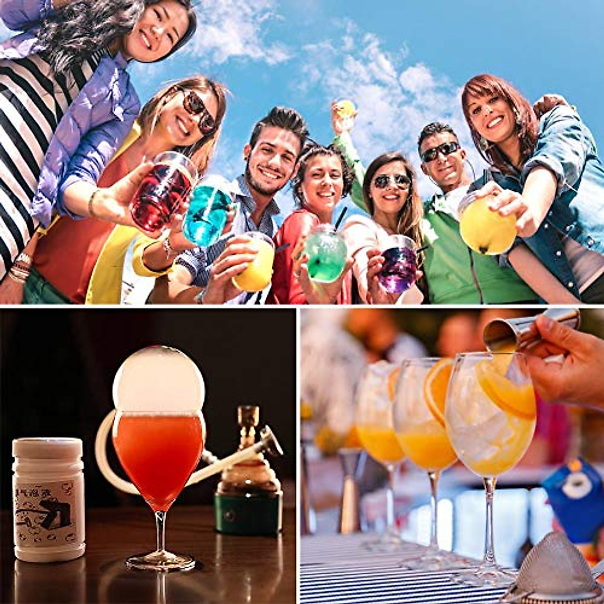 narratorbook Cocktail Smoker Kit Portable Smoking Gun Food Smoker Smoke Infuser for Drinks Molecular Bubble Water Sprayer Handheld Drink Smoker Kit for Bar Kitchen