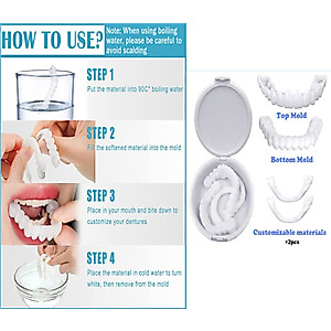 The Latest Denture Veneer is Used for Temporary Tooth Restoration, which is Comfortable and Simple. Four Universal Cosmetic dentures for Men and Women