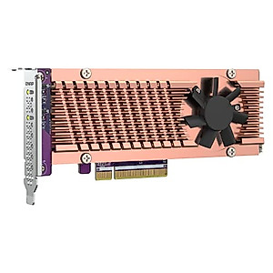 QNAP QM2-2P-384A Dual M.2 PCIe SSD Expansion Card, Supports up to Two M.2 2280/22110 Form Factor M.2 PCIe (Gen3 x4) SSDs, PCIe Gen3 x8 Host Interface, Low-Profile Bracket pre-Loaded, 2 x SSD