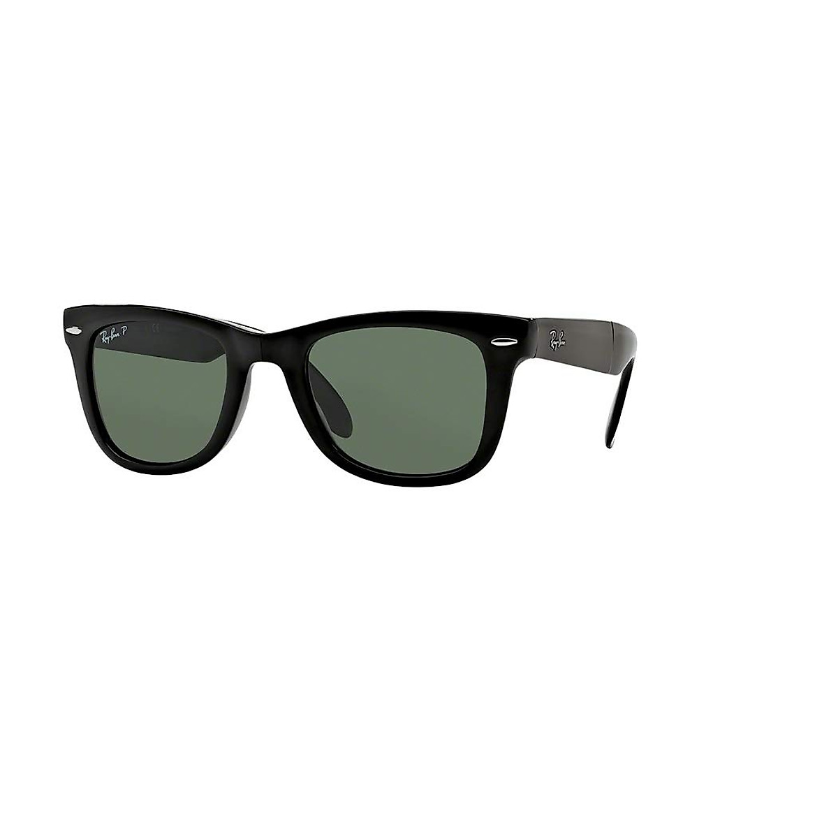 Ray-Ban RB4105 FOLDING WAYFARER 601/58 54M Black/Green Crystal Polarized Square Sunglasses For Men For Women + BUNDLE with Designer iWear Eyewear Kit