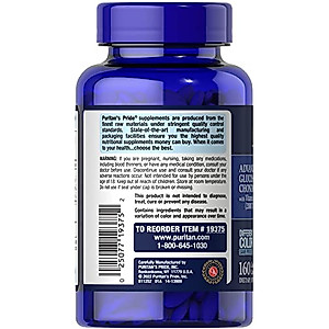 Puritans Pride Triple Strength Glucosamine Chondroitin with Vitamin D3 Caplets, 160 Count