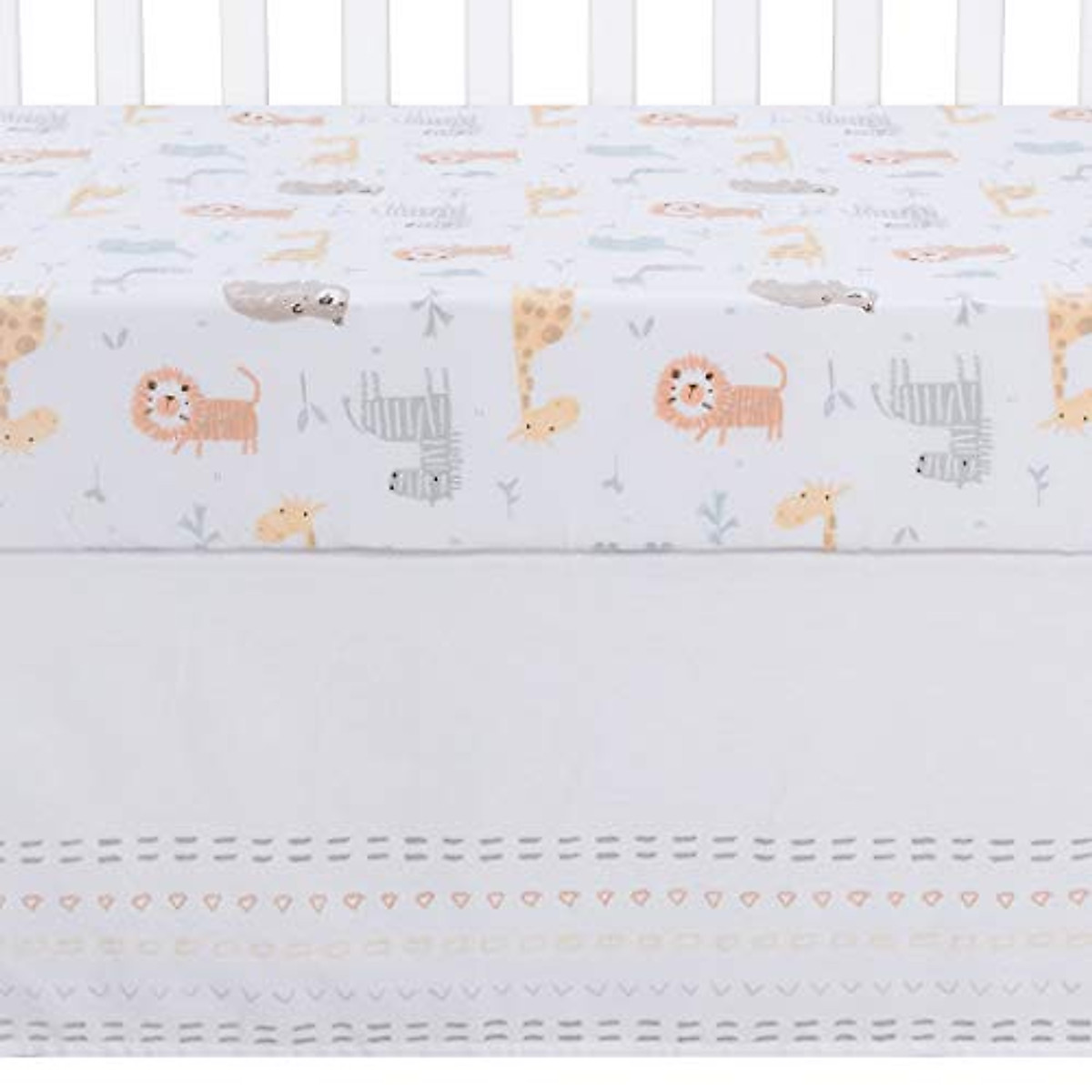 Trend Lab Crayon Jungle 3 Piece Crib Bedding Set, Can Be Used As A Blanket Or A Playmat for Tummy Time, Includes Quilt, Fitted Crib Sheet and Skirt