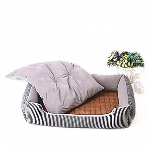 WXBDD Winter Waterproof Kennel Soft Large Pet Dog Bed Cats Kennel Warm Cozy Dog House Soft Fleece Nest Dog Baskets Mat (Color : D, Size : 70X51X13CM)