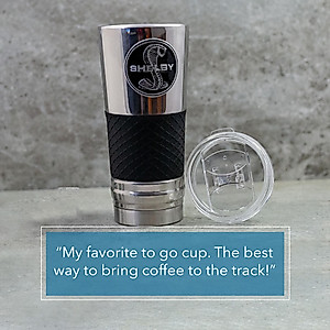 Carroll Shelby® Double-Walled Insulated Stainless-Steel 24 oz Tumbler Mug | Vacuum Insulation | Accommodates Hot or Cold Drinks | Spill-proof Threaded Snap Fit Lid | Matching Silicone Grip