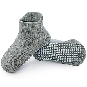 Kepairtia 12 Pair Toddler Socks with Grips Non-skid Baby Boys Girls Kids Cotton Socks