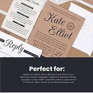 Kraft Cardstock Thick Paper 50 Sheets, 8.5" x 11" Heavyweight 92lb Cover Card Stock for Crafts and DIY Cards Making