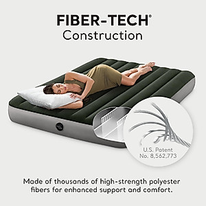 Intex 64109E Dura-Beam Standard Prestige Air Mattress: Fiber-Tech – Queen Size – 10in Bed Height – 600lb Weight Capacity – Pump Sold Separately