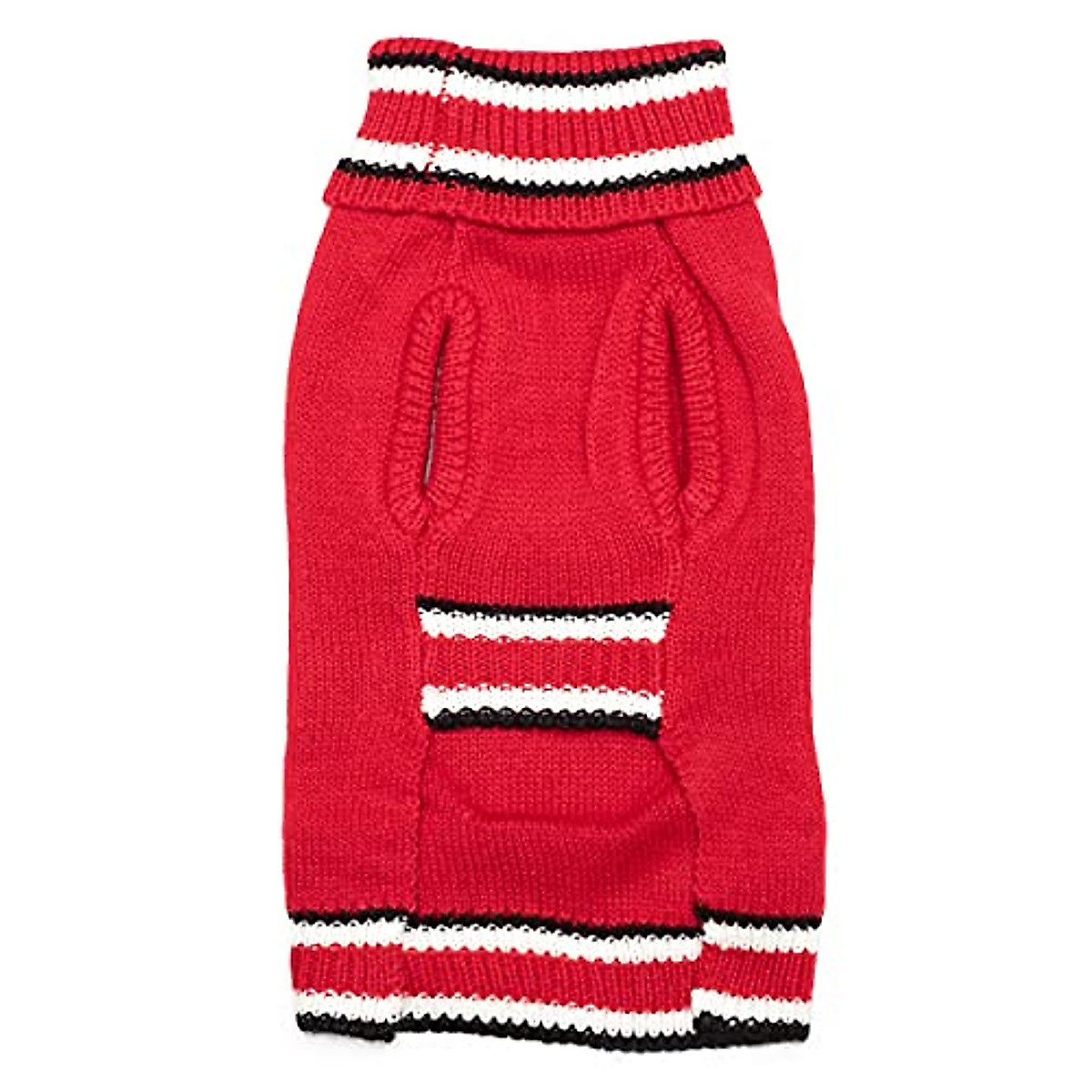 The License House Ohio State Buckeyes Dog Block O Pullover Turtleneck, Warm Pullover Fleece Dog Sweater, Winter Dog Clothes - Large, Red