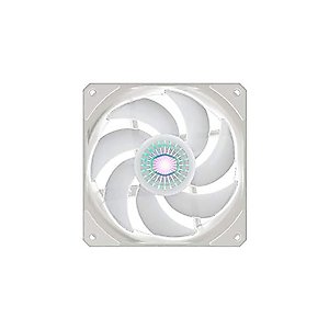 Cooler Master SickleFlow 120 ARGB Fan (White Edition) - 120mm Square Frame Fan, Air Balance Curve Blade Design, PWM Control for Computer Case & Liquid Radiator (SickleFlow 120 ARGB, White)