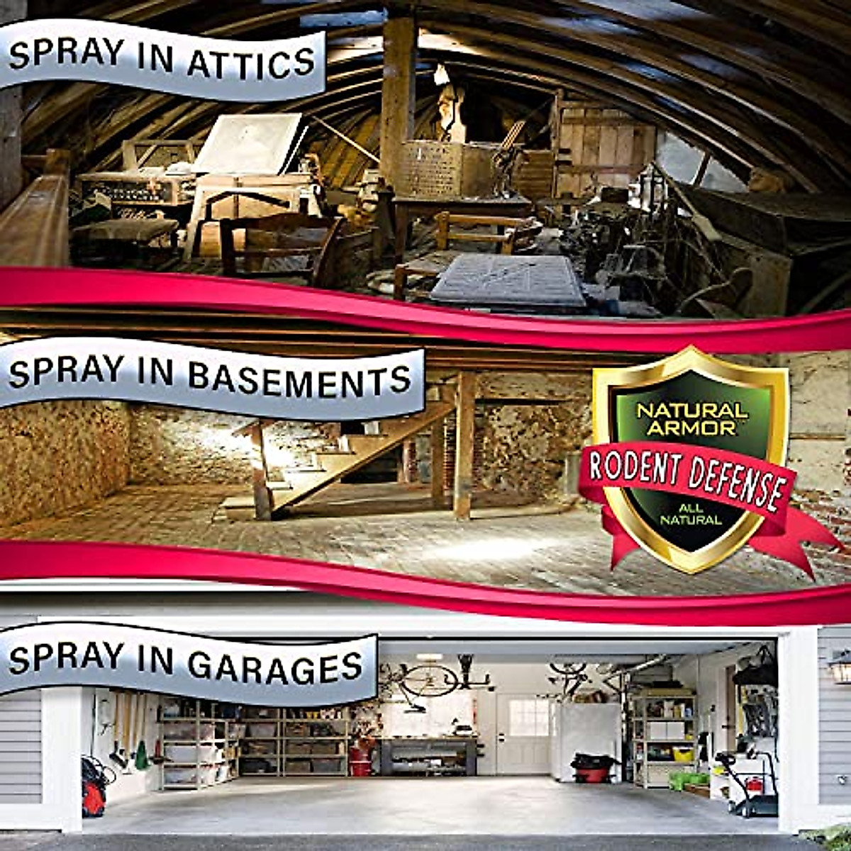 Natural Armor Peppermint Repellent for Mice/Mouse, Rats & Rodents. Natural Spray for Indoor & Outdoor Use Rodent Shield - 128 Fl Oz Gallon Refill, Case of 4