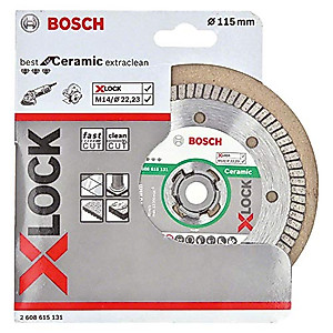 Bosch Professional 2608615131 Diamond Cutting Disc Best for Ceramic X-Lock Extraclean Turbo Diameter 115 mm Bore Diameter 22.23 mm