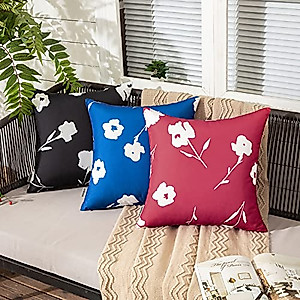 MIULEE Outdoor Pillow Covers 18x18 Inch Navy Blue Set of 2 Spring Pillowcase Waterproof Printed Cushion Covers Water Resistant Pillowcases for Summer Sofa Balcony Couch Patio Furniture Garden