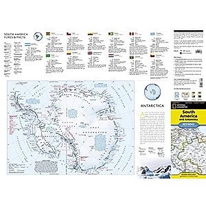 National Geographic South America and Antarctica Map (folded with flags and facts) (National Geographic Reference Map)