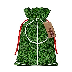 Drawstrings Christmas Gift Bags Football-Field-3d-Soccer Presents Wrapping Bags Xmas Gift Wrapping Sacks Pouches Medium