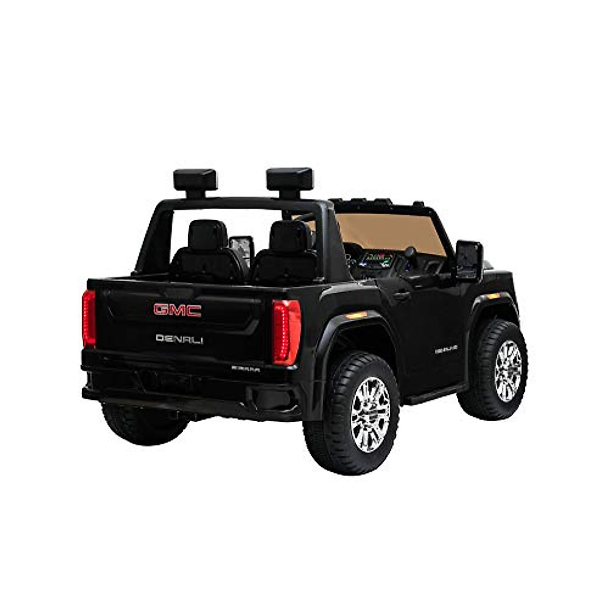 DAKOTT GMC Sierra Denali HD Two Seater 12 Volt Ride-On Truck w/ 2.4G Remote Control, LED Lights, Horn, Music, MP3/USB, Storage Box, Spring Suspension, Electric Vehicle for Kids .