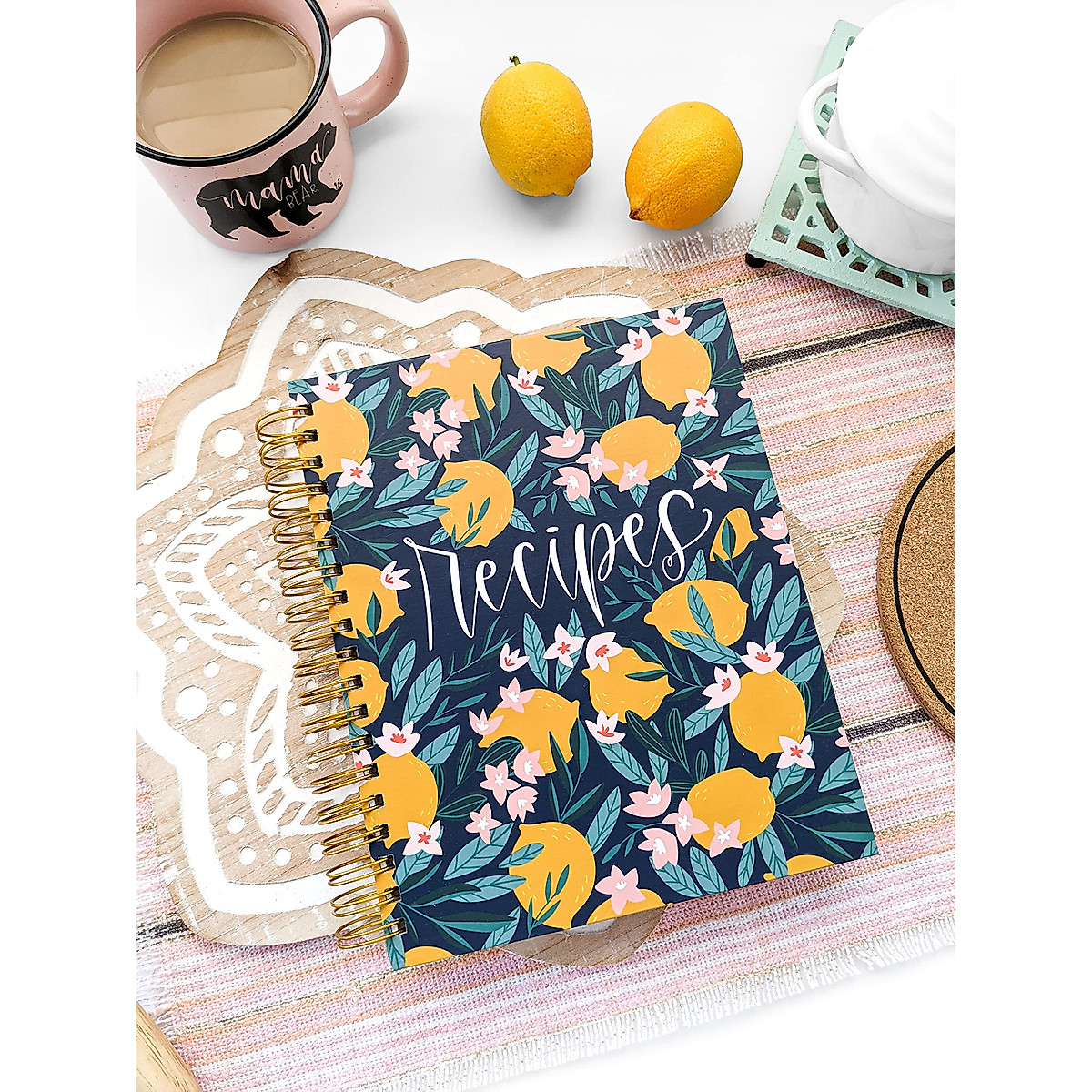 Recipe Book to Write in your Own Recipes - A Blank Recipe Journal, Family Cookbook, & DIY Organizer - Heirloom Quality Keepsake, Durable Hardcover Recipe Book with Gold Spiral Binder